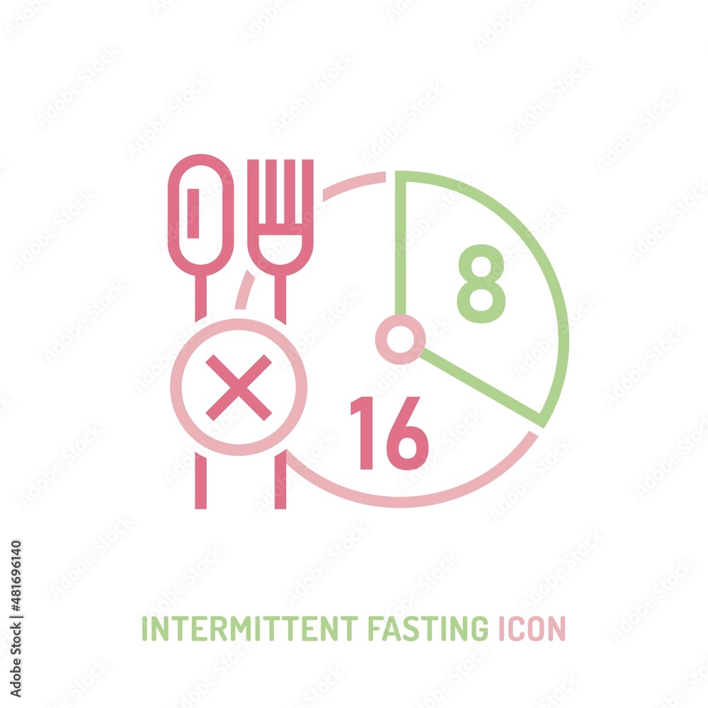 Intermittent fasting icon. Personal diet plan logotype Stock Vector ...