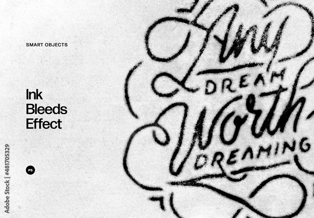 Distressed Ink Bleed Effect Mockup Stock Template | Adobe Stock