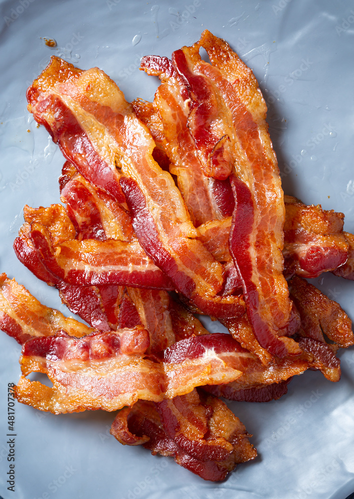 Cooked Bacon On Plate
