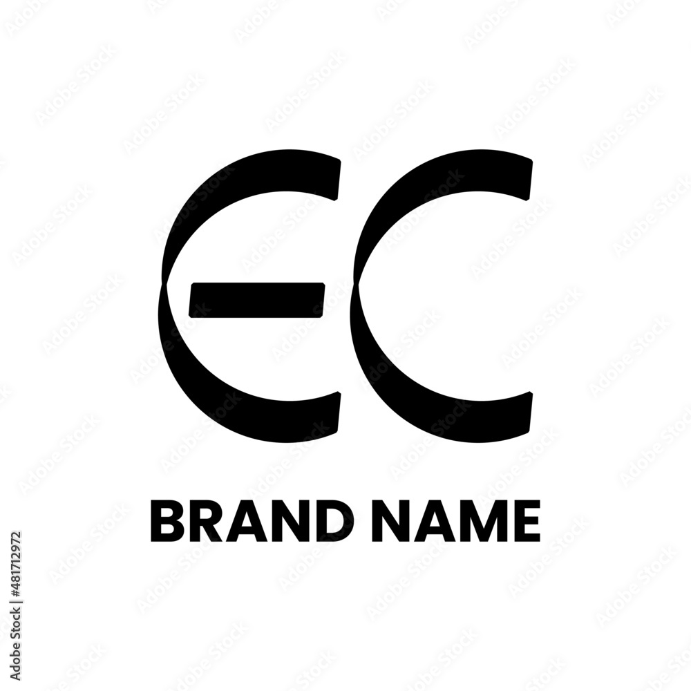 logo template with initials E and C Stock Vector | Adobe Stock