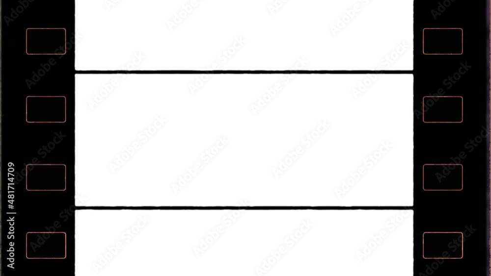 4K 35mm Film Frame with Sprocket Hole and Film Edge Flare for Retro ...