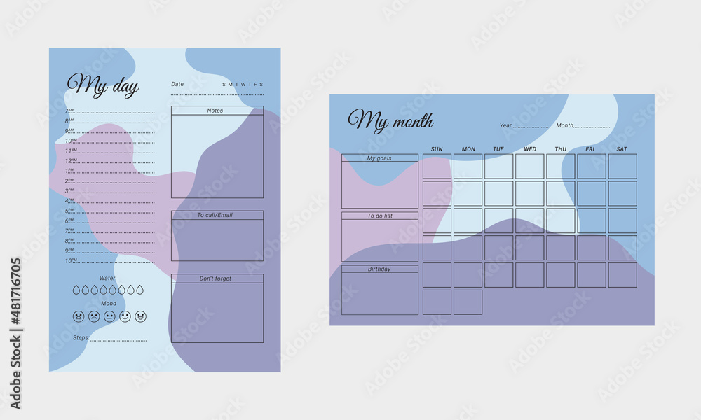 Daily, monthly planner template. Clear and simple printable to do list ...