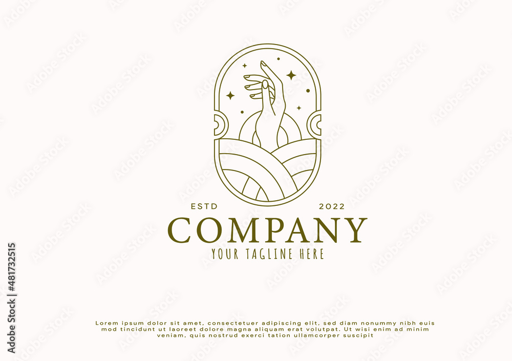 geometric, aesthetic and feminine logo template for company Stock ...