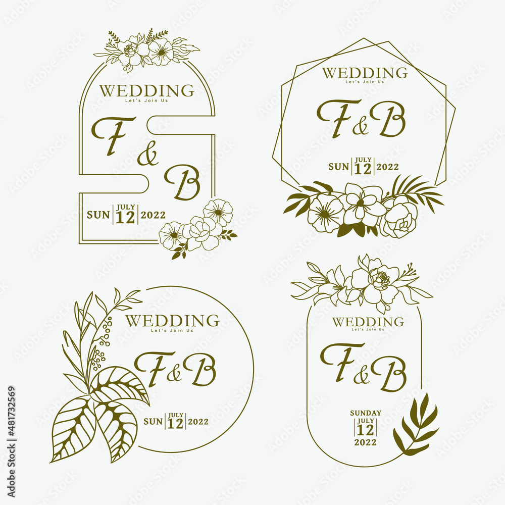 frame wedding card text ornament, monogram border template Stock Vector ...