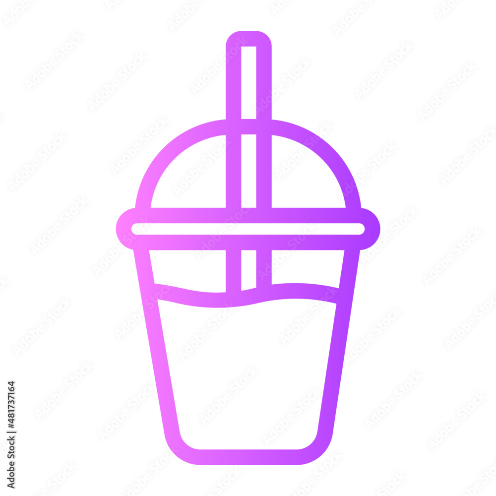 bubble tea gradient icon Stock Vector | Adobe Stock