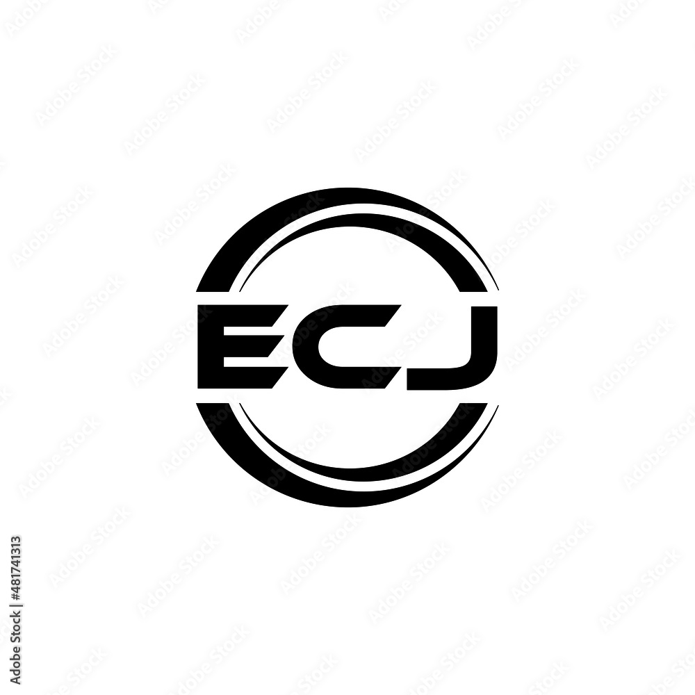 ECJ letter logo design with white background in illustrator, vector ...