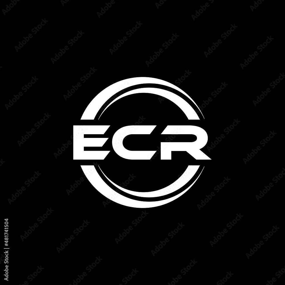 ECR letter logo design with black background in illustrator, vector ...