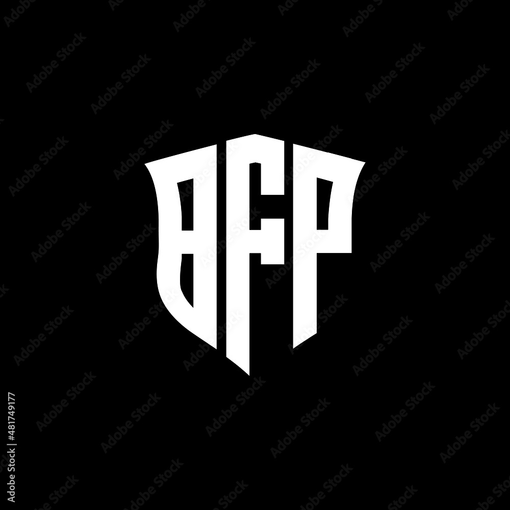 Vecteur Stock BFP letter logo design with black background in ...