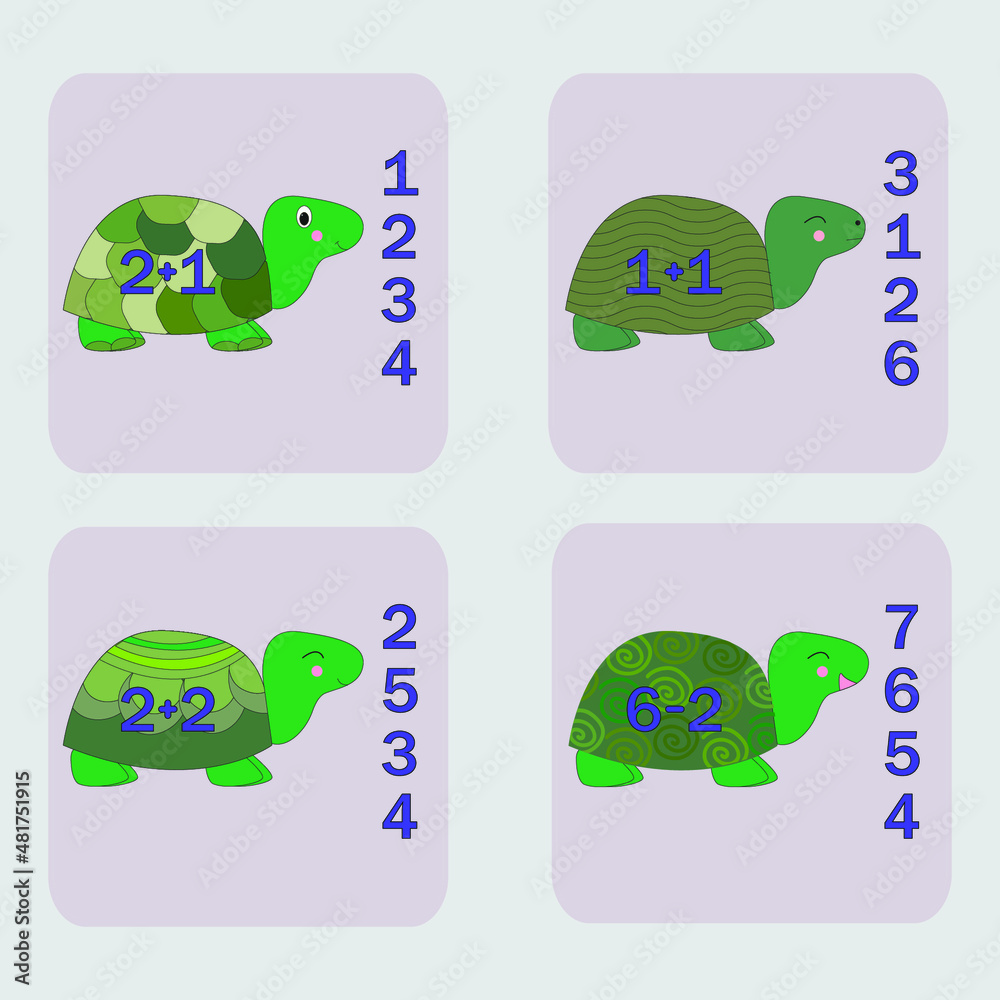 worksheet vector design, task to calculate the answer and connect to ...