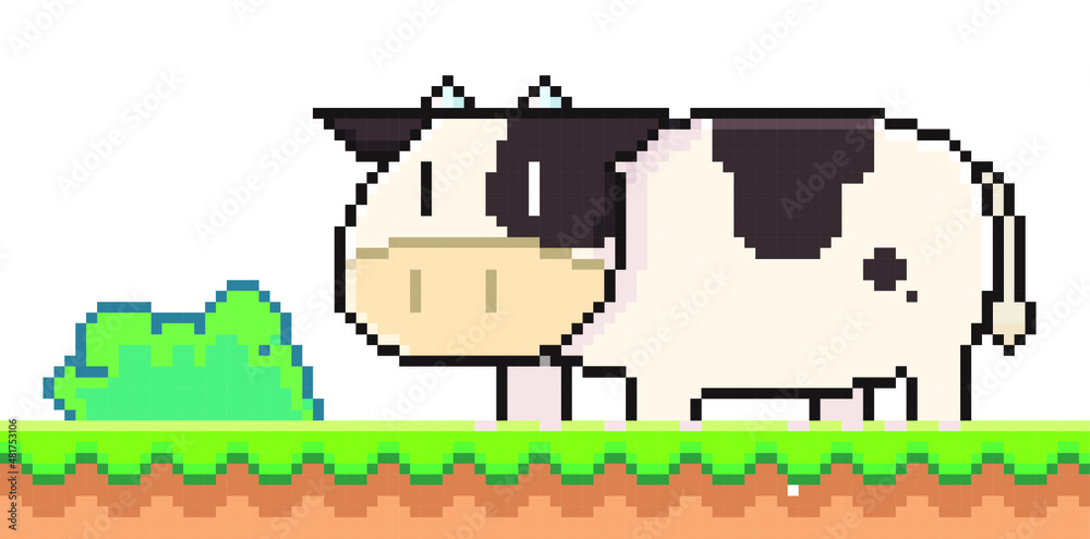 cow pixel art. Stock Vector | Adobe Stock