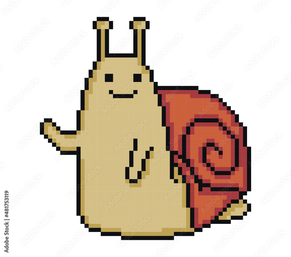 snail pixel art. Stock Vector | Adobe Stock