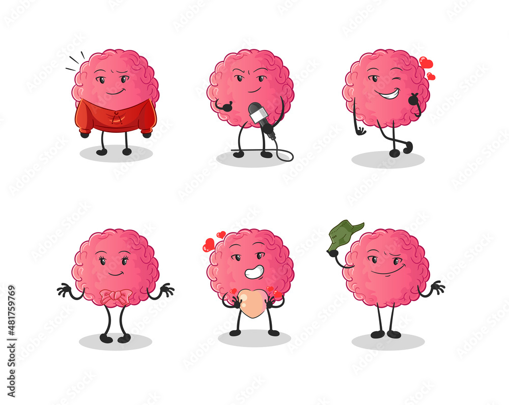 brain korean culture group character. mascot vector Stock Vector ...