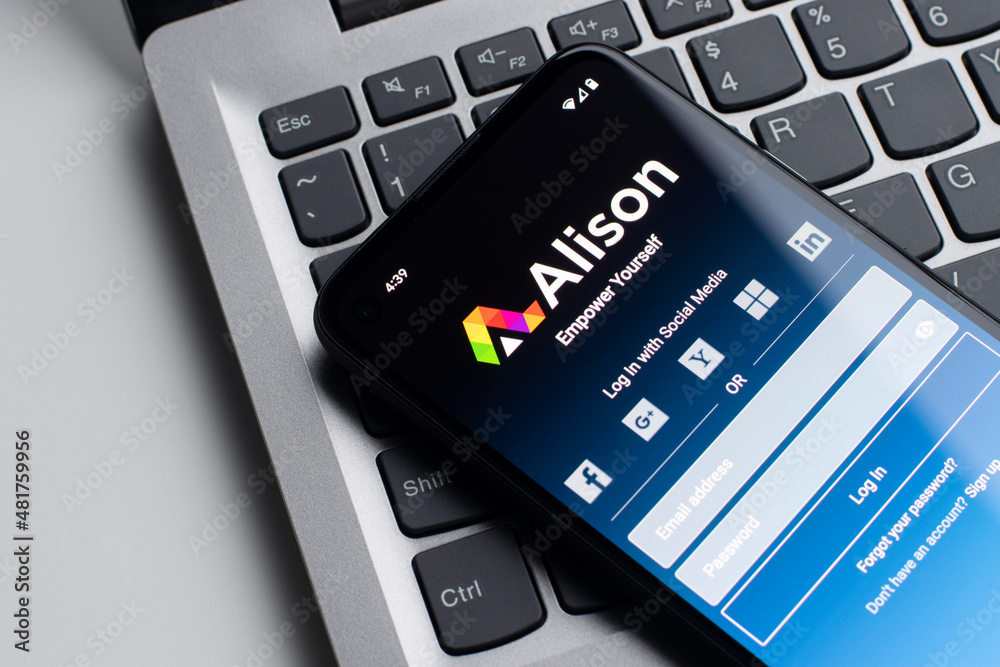 Portland, OR, USA - Jan 19, 2022: Alison Online Courses mobile app ...