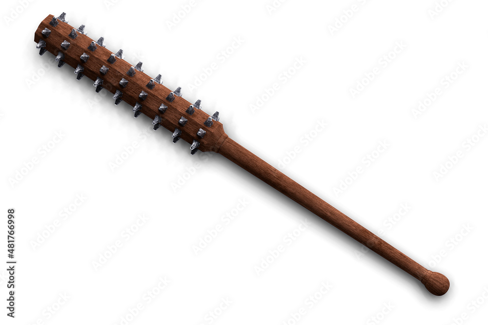 Kanabo - traditional japanese samurai weapon on white background 3d ...