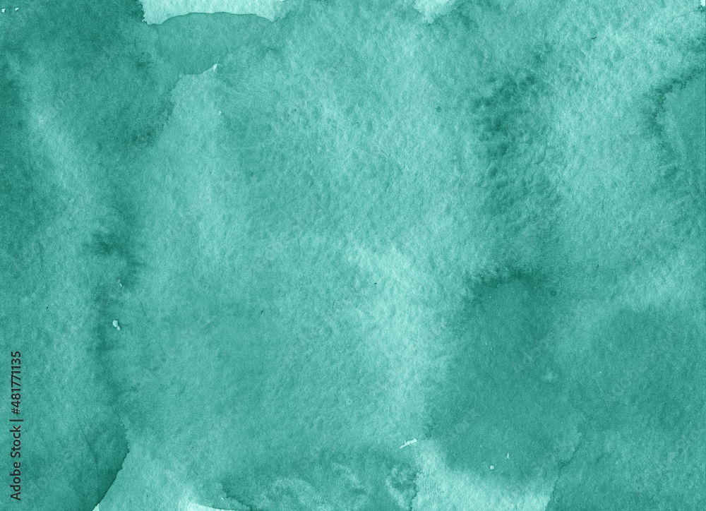 Abstract banner Turquoise Green Watercolor Texture Background, Hand ...