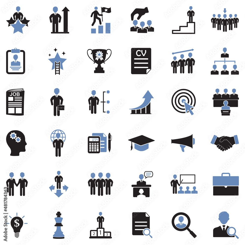 Career Path Icons. Two Tone Flat Design. Vector Illustration. Stock ...