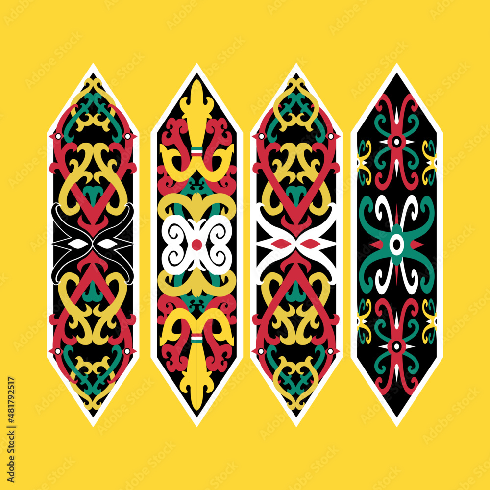 tarditional dayak tribe shield ornament from central borneo indonesia ...