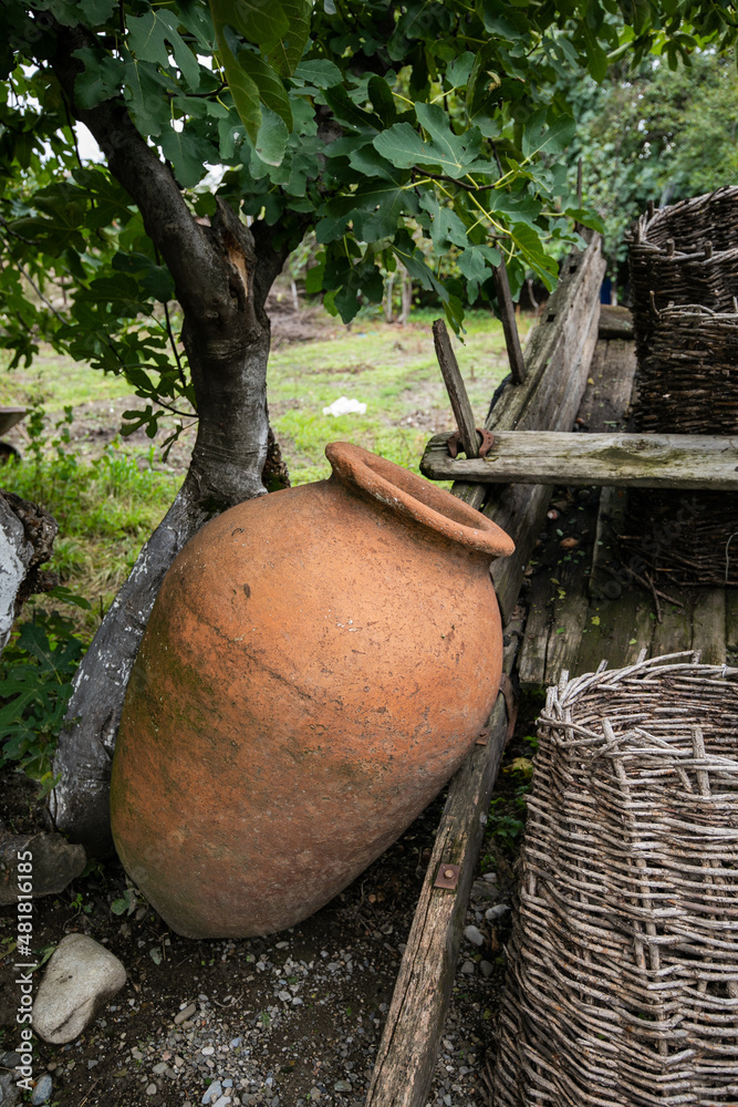 Large Kvevri, traditional Georgian clay wine making pots. Earthenware ...