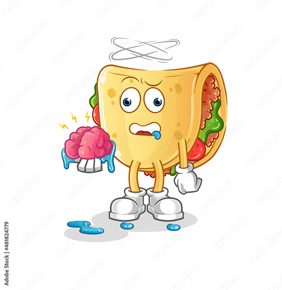 taco no brain vector. cartoon character Stock Vector | Adobe Stock