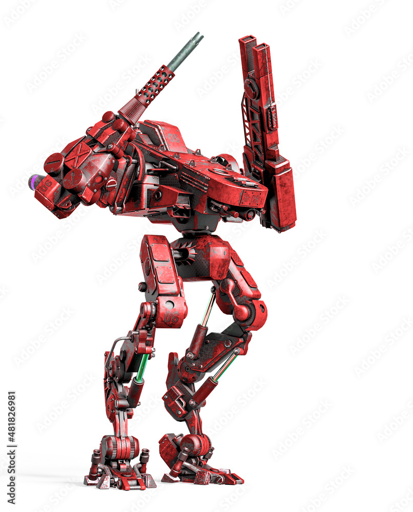 combat mech with arms up Stock Illustration | Adobe Stock