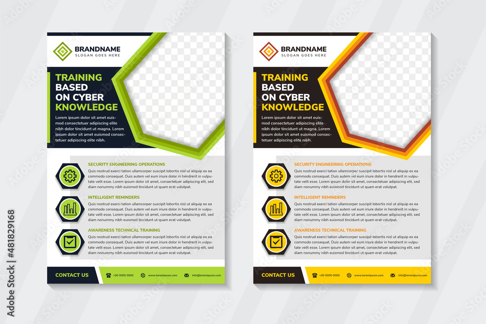 training based on cyber knowledge flyer design template use vertical ...
