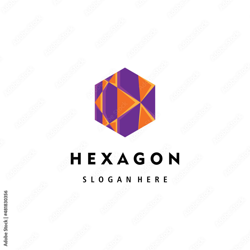 hexagon logo element illustration color design vector template Stock ...