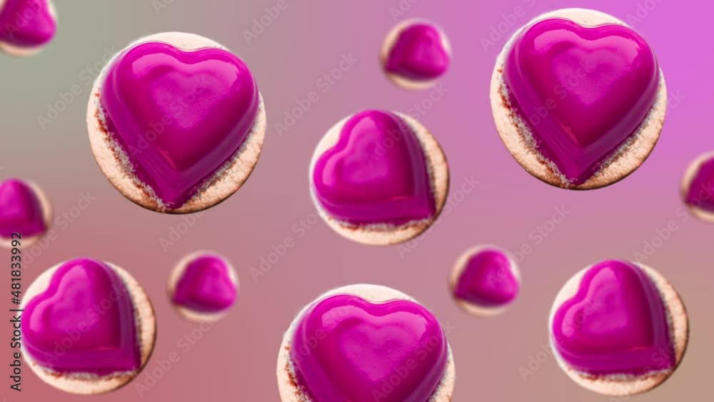 Vidéo Stock Minimal motion design 4k food animation. Heart shaped ...