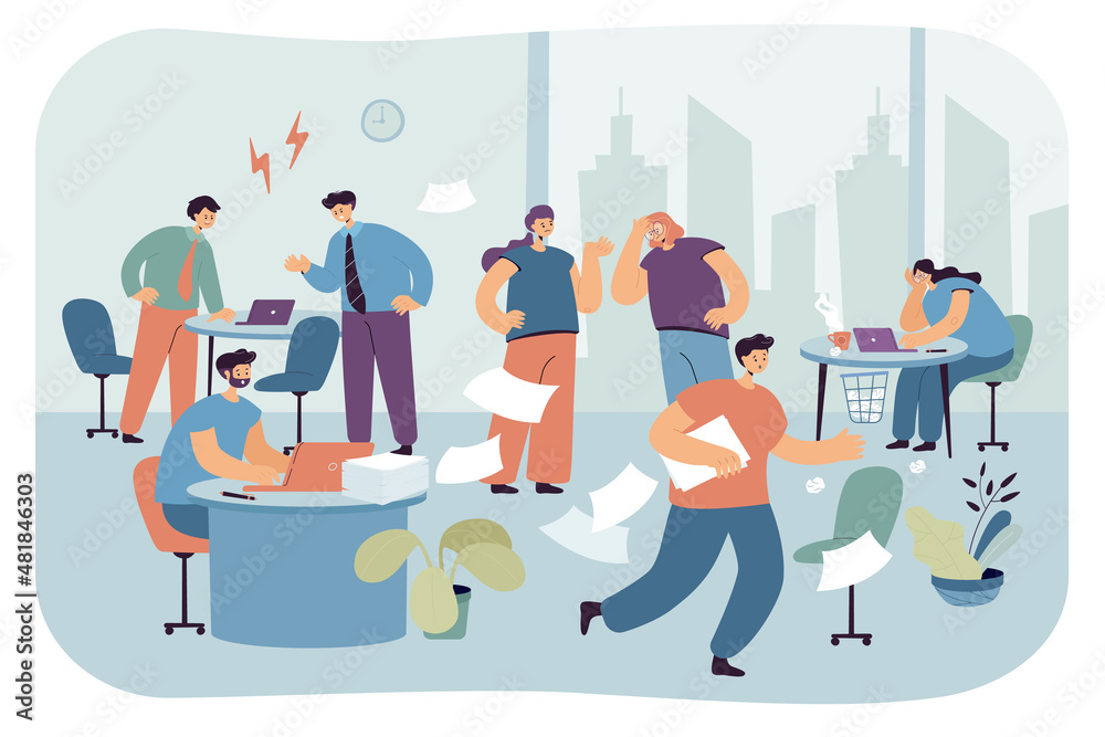 Organization problems of business people at office workplace ...