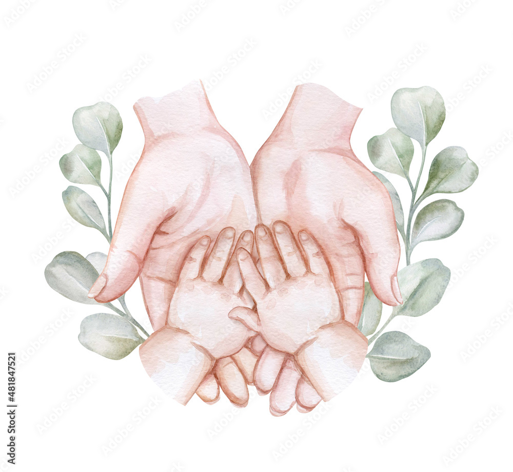 Mom And Baby Hands Drawing