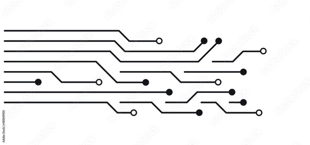 Circuit board or electronic motherboard. lines and dots connect. Vector ...
