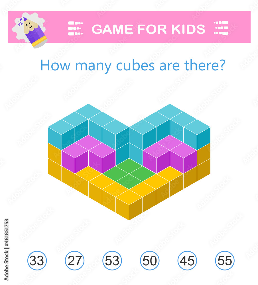 Math logic game. Attention tasks for children. Kids activity sheet ...
