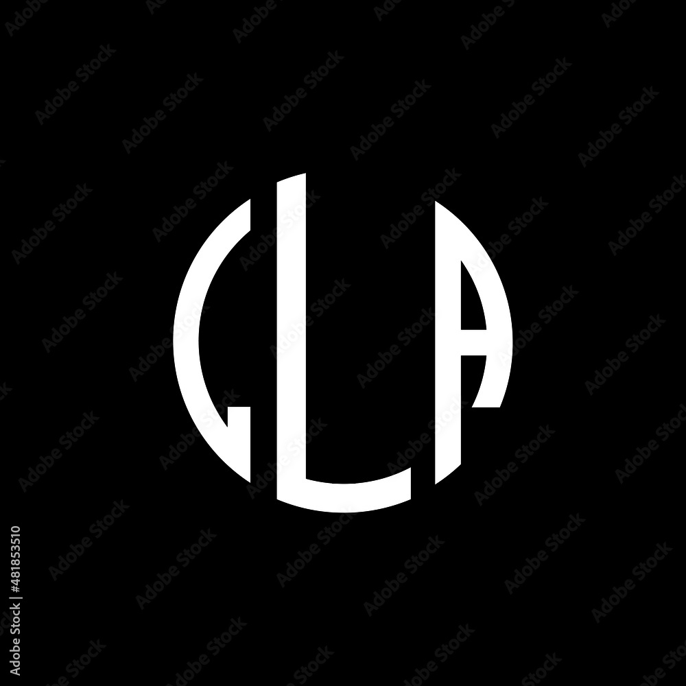 LLA letter logo design. LLA modern letter logo with black background ...