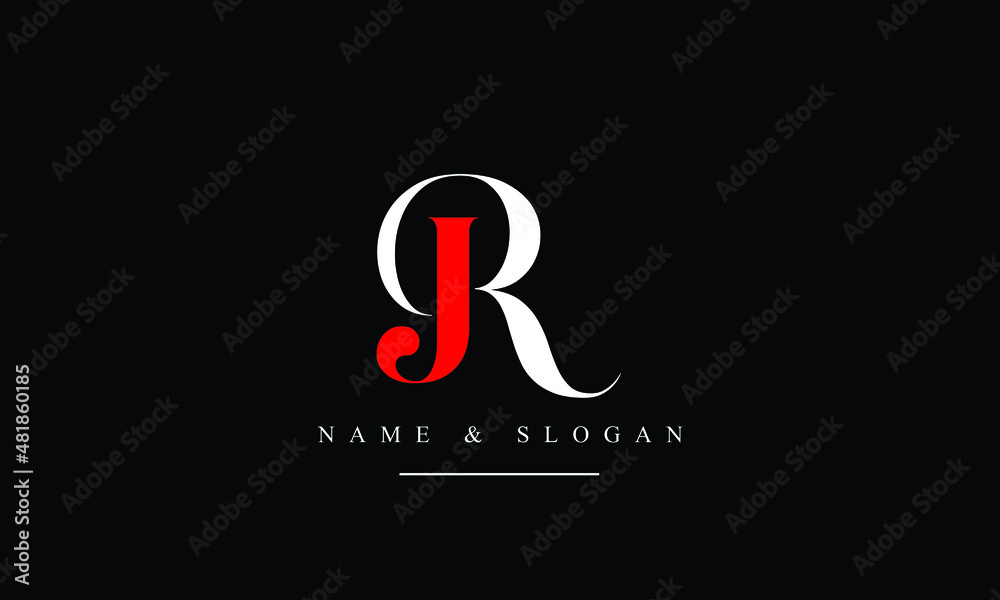 RJ, JR, R, J abstract letters logo monogram Stock Vector | Adobe Stock