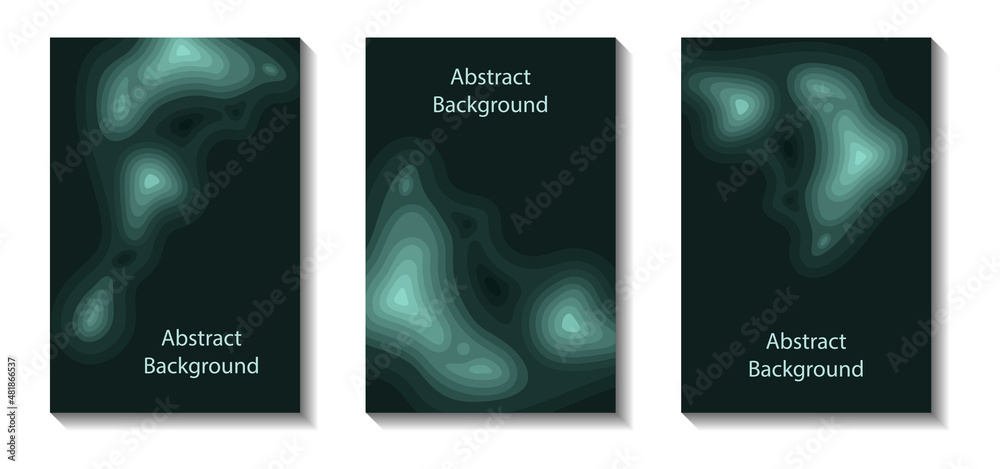 Paper cut topographic background. Deep ocean water, sea relief map ...