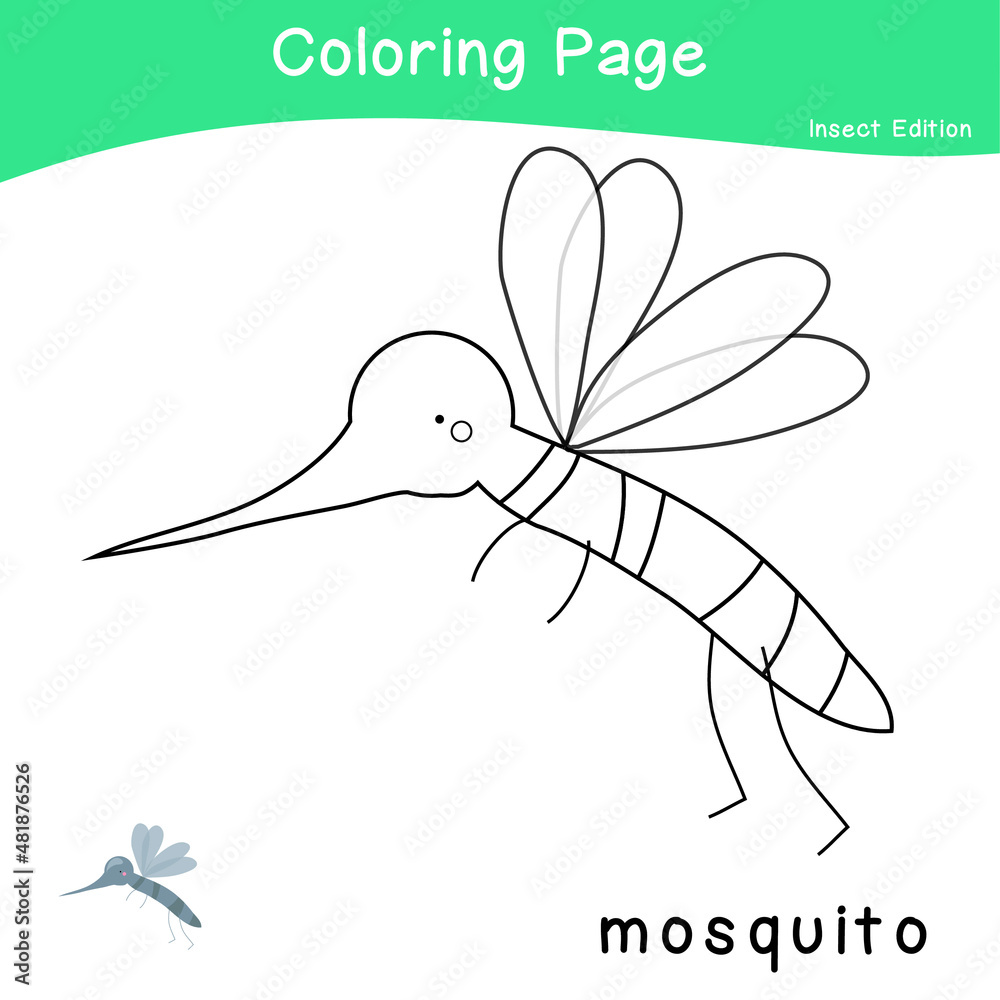Coloring insects worksheet page. Educational printable coloring ...