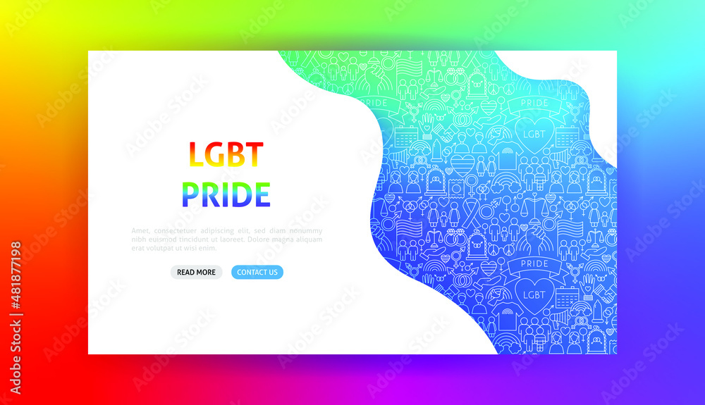 LGBT Pride Landing Page. Vector Illustration of Outline Design. Stock ...