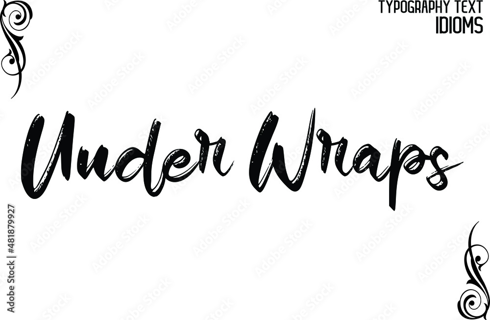 Beautiful Cursive Hand Written Alphabetical Text idiom Under Wraps ...