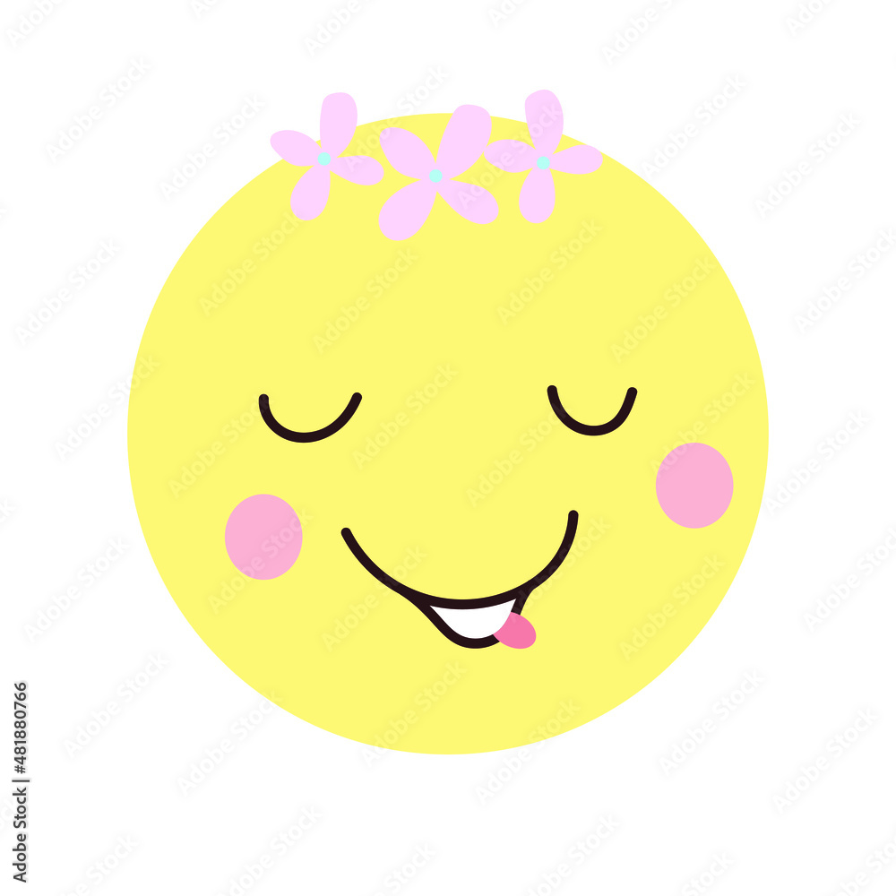 Smiling face with tongue hanging out. Emoji vector. Stock Vector ...