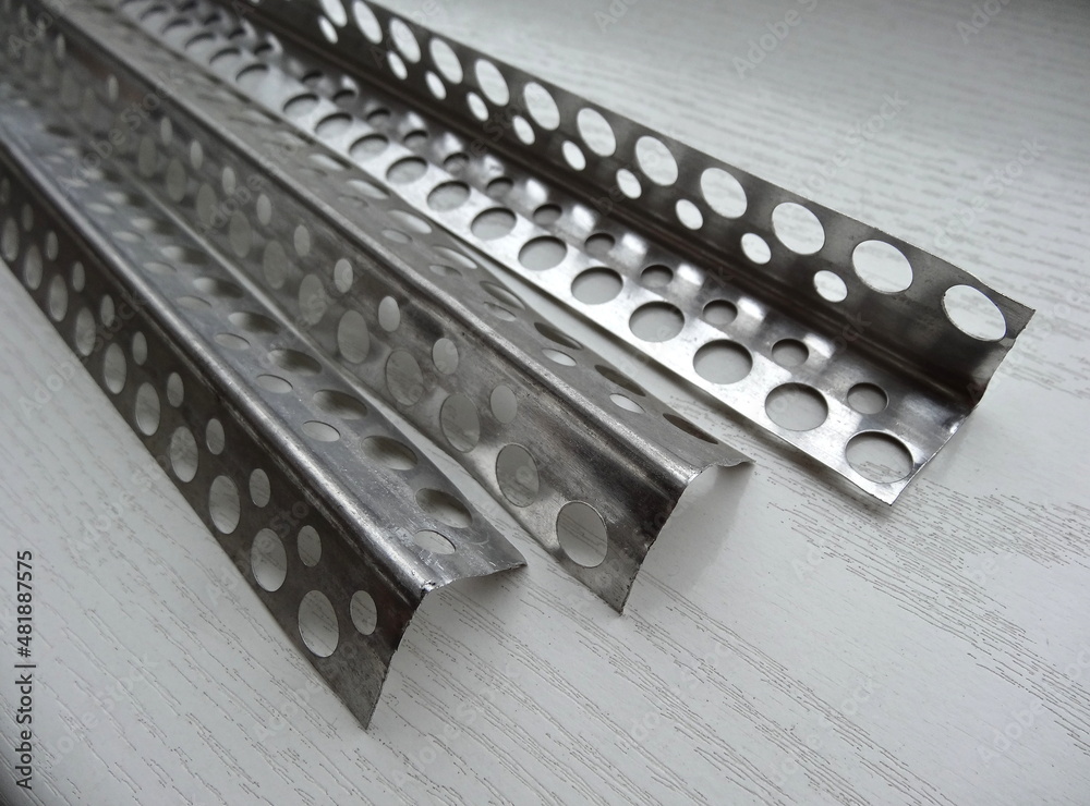 Perforated metal corner bead. Aluminum corner beads. Perforated ...