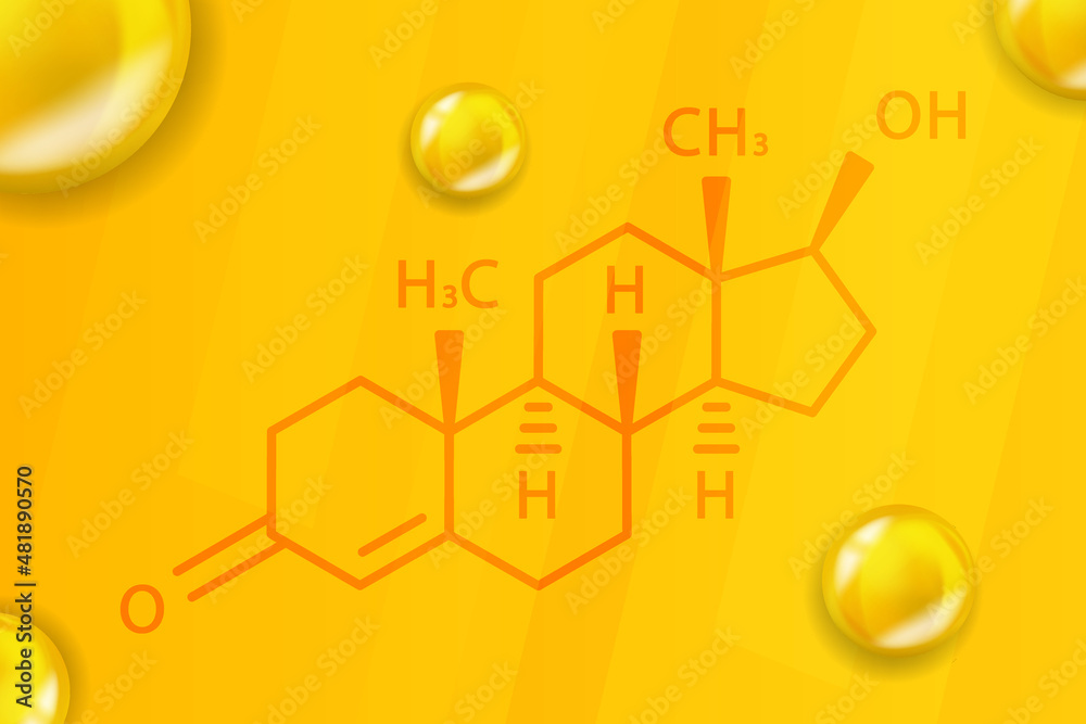 Testosterone chemical formula. Testosterone 3D Realistic chemical ...