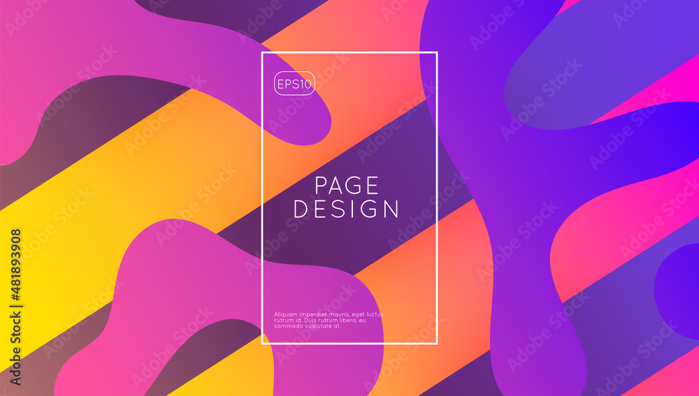 Rainbow Design. Spectrum Template. Neon Background. Blue Vibrant Cover ...