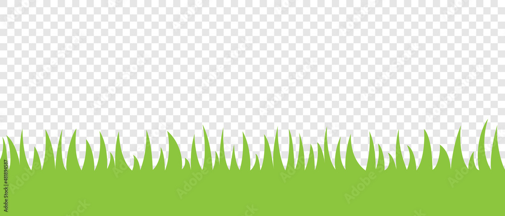 Grass green drawn flat cartoon vector on transparent background ...