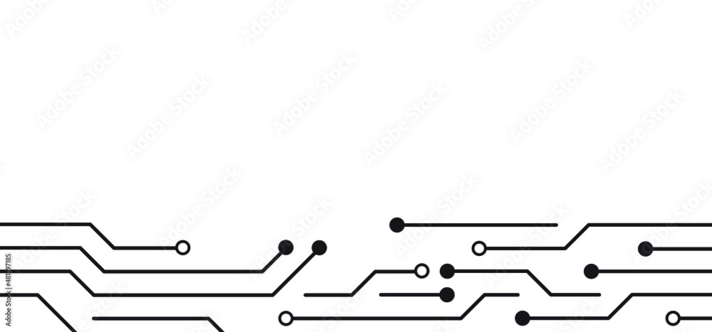 Circuit board or electronic motherboard. lines and dots connect. Vector ...