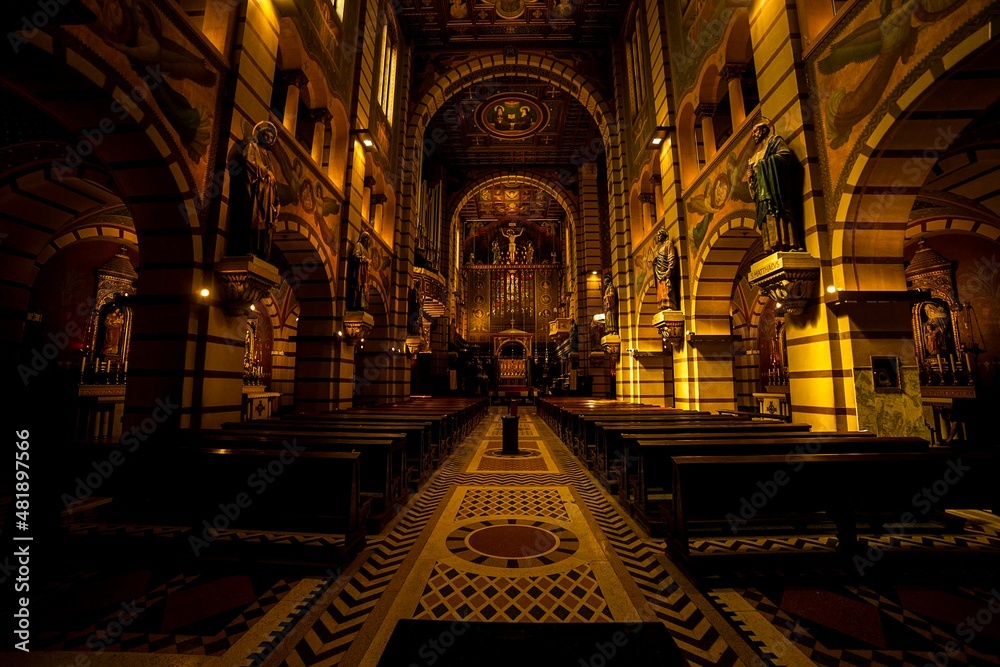 Interior do Mosteiro São Bento, São Paulo, Brasil. Stock Photo | Adobe ...