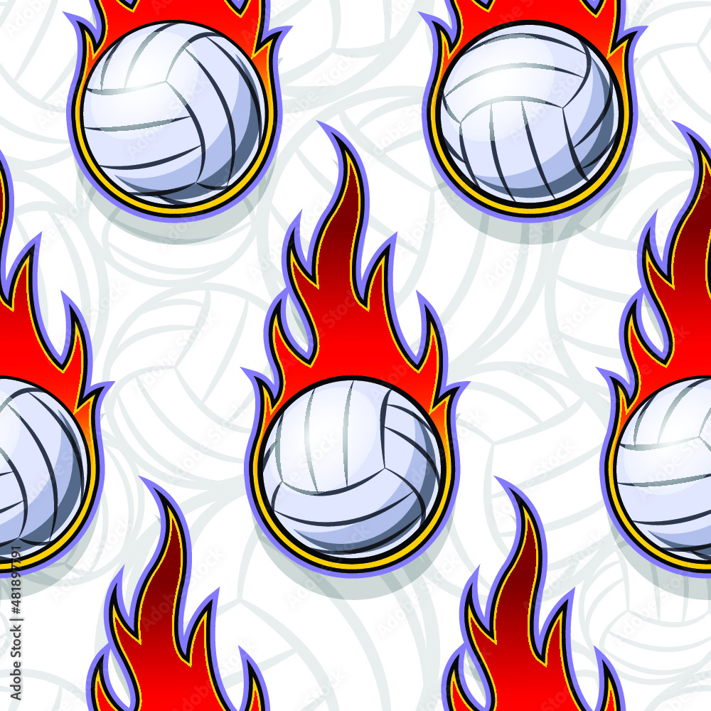 Volleyball On Fire Drawing