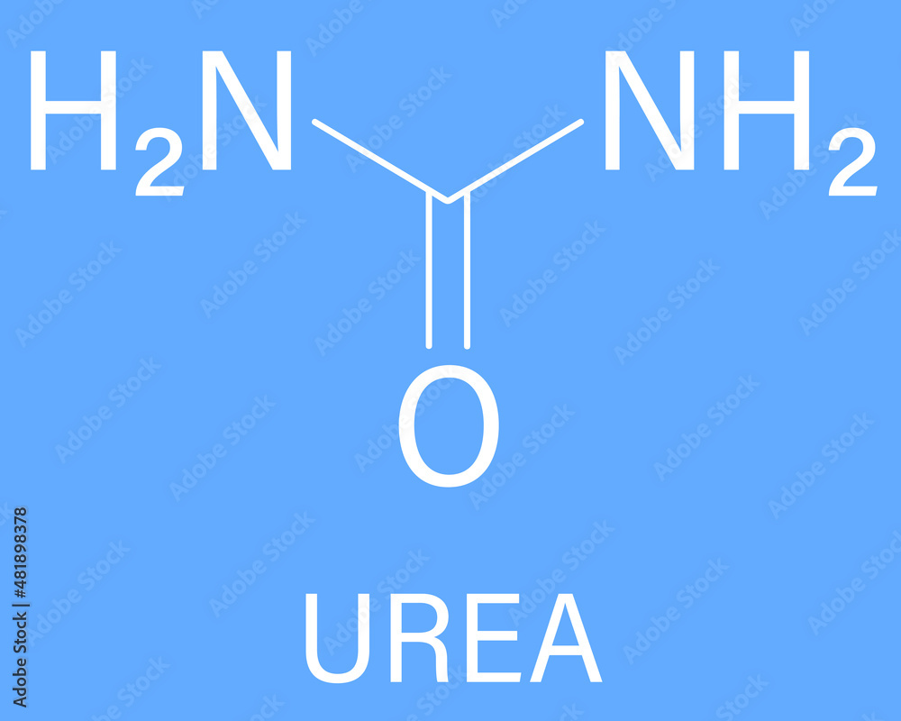 Urea or carbamide molecule. Used in cosmetics, fertilizer; present in ...
