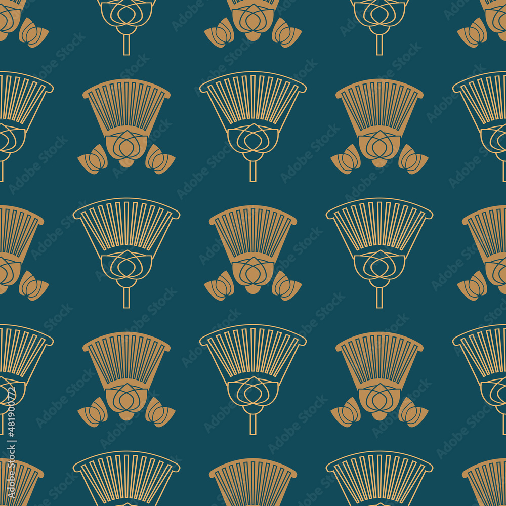 Seamless pattern vector illustration of the Egyptian ancient ornament ...