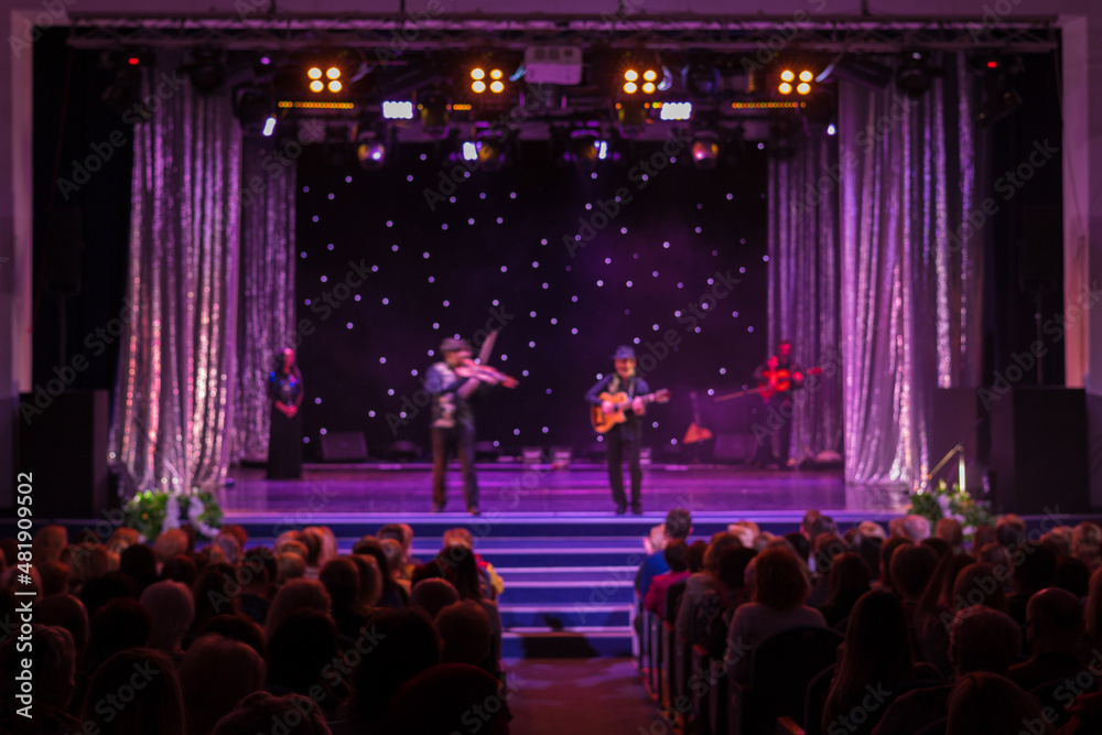 Texture blur and defocus, background for design. Stage light at a ...