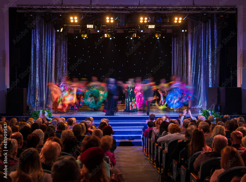 Texture blur and defocus, background for design. Stage light at a ...