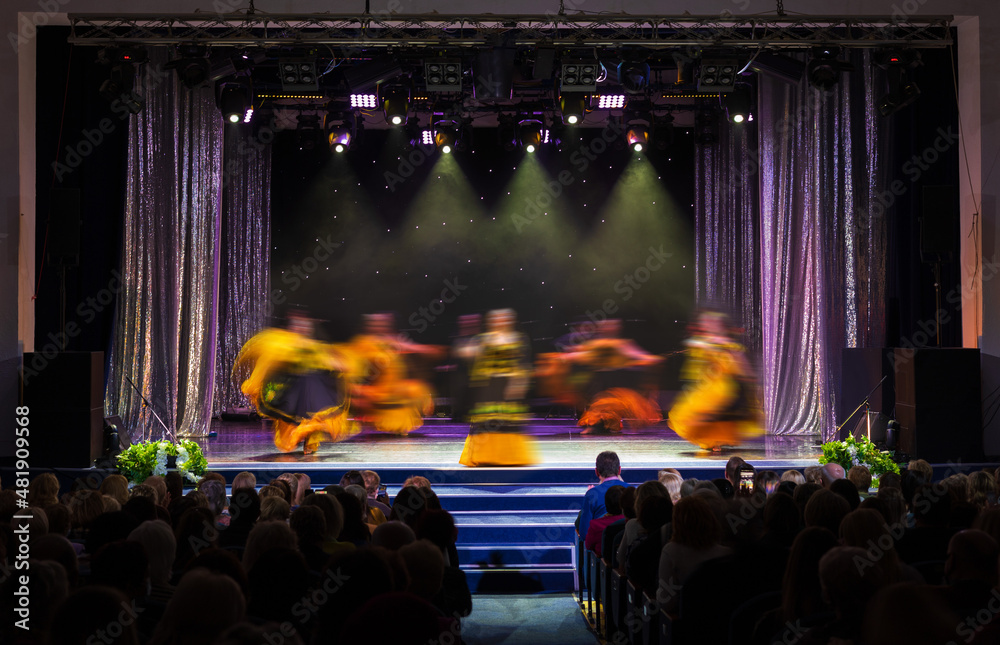 Texture blur and defocus, background for design. Stage light at a ...